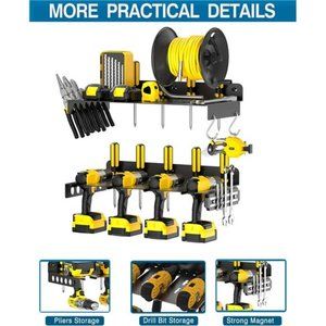 Wall Decor | Power Tool Storage Rack Amoowis Tool Organizer Metal Shelf ...